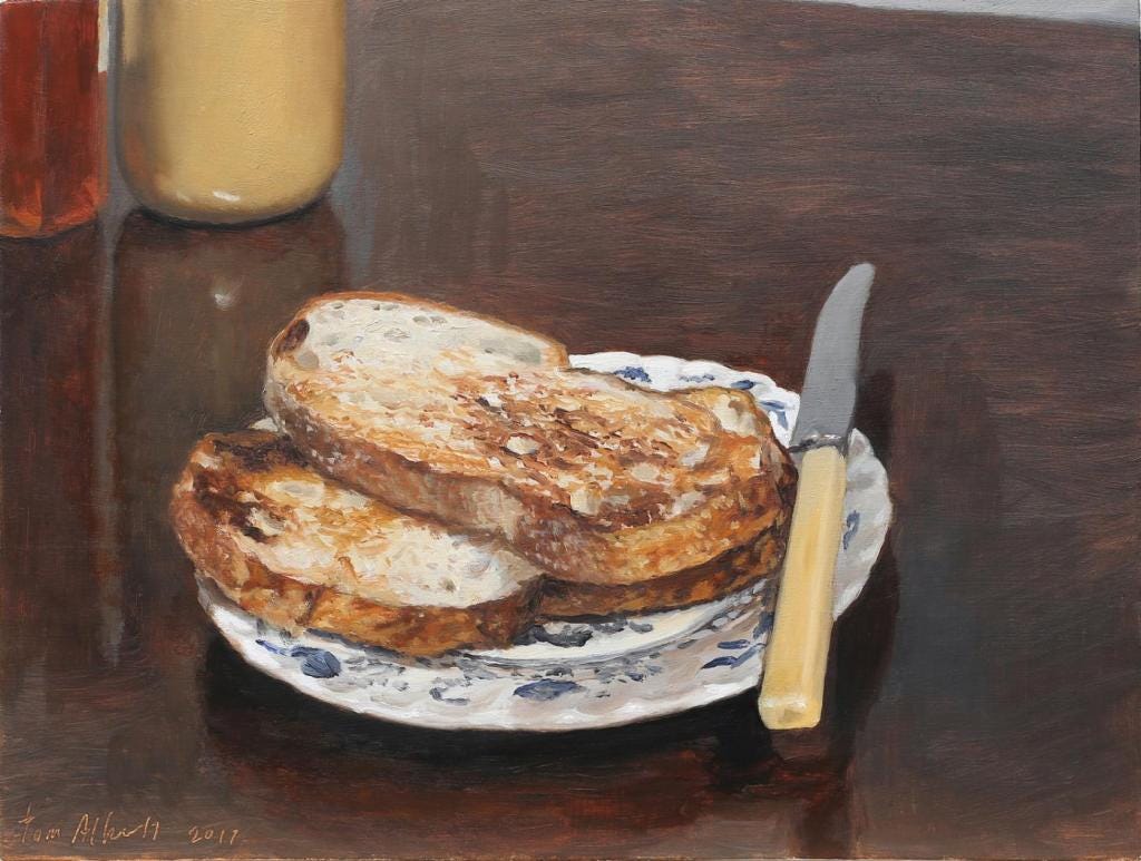 Simple Pleasures: Hot Toast. The smell of that buttered toast simply ...