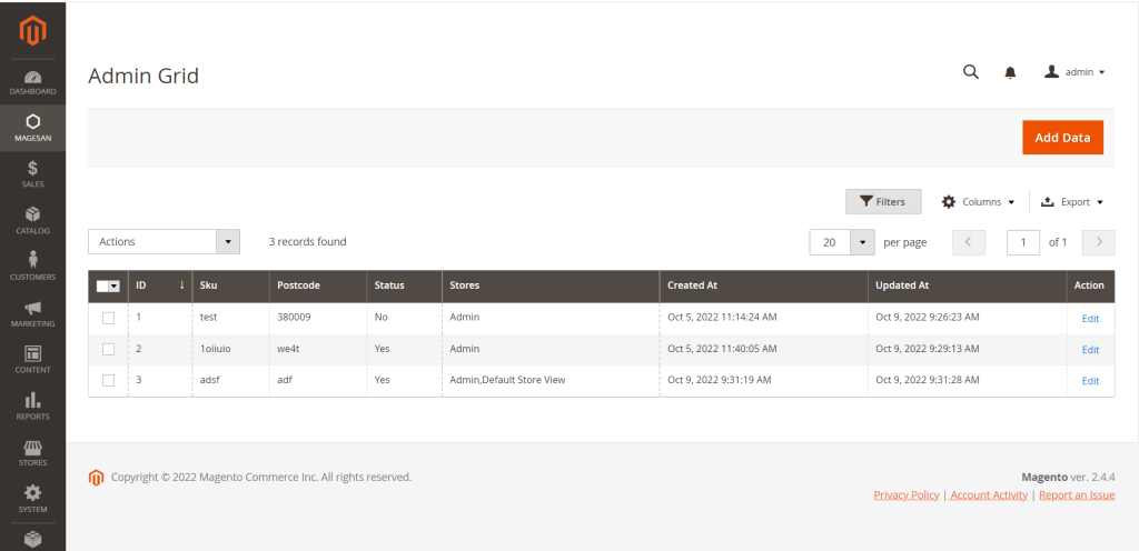 How to create Grid in admin in Magento 2 | by Sandip | Medium