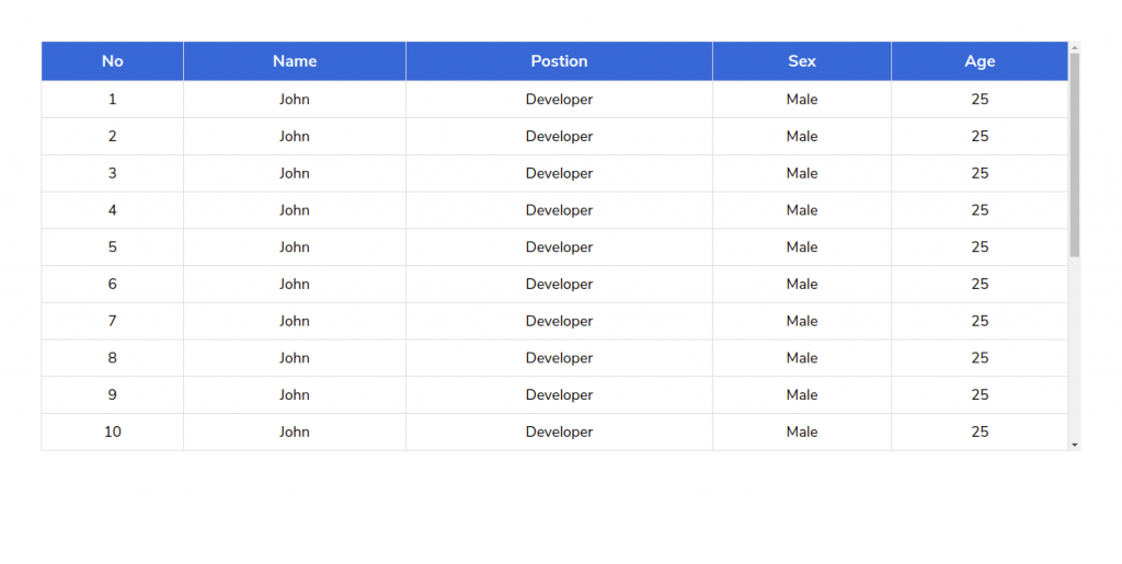 CSS Sticky Table Header. CSS Sticky Table Header | by w3hubs | Medium