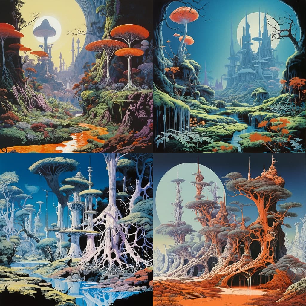 Explore the mesmerizing art style of Roger Dean and create your own ...