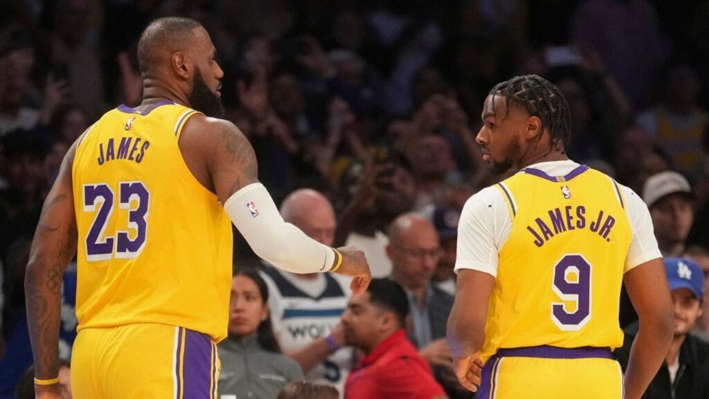 NBA:LeBron and Bronny James Create Moment in Cleveland as Cavaliers ...