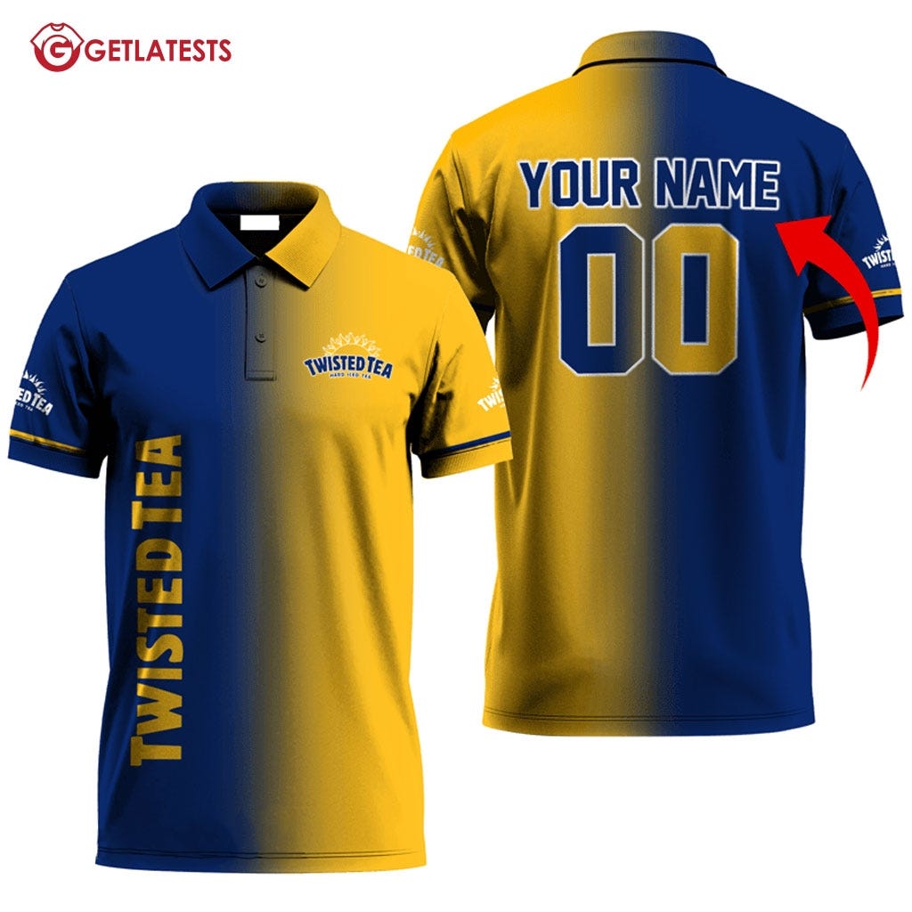 Gradient Twisted Tea Custom Name and Number Polo Shirt | by getlatests ...