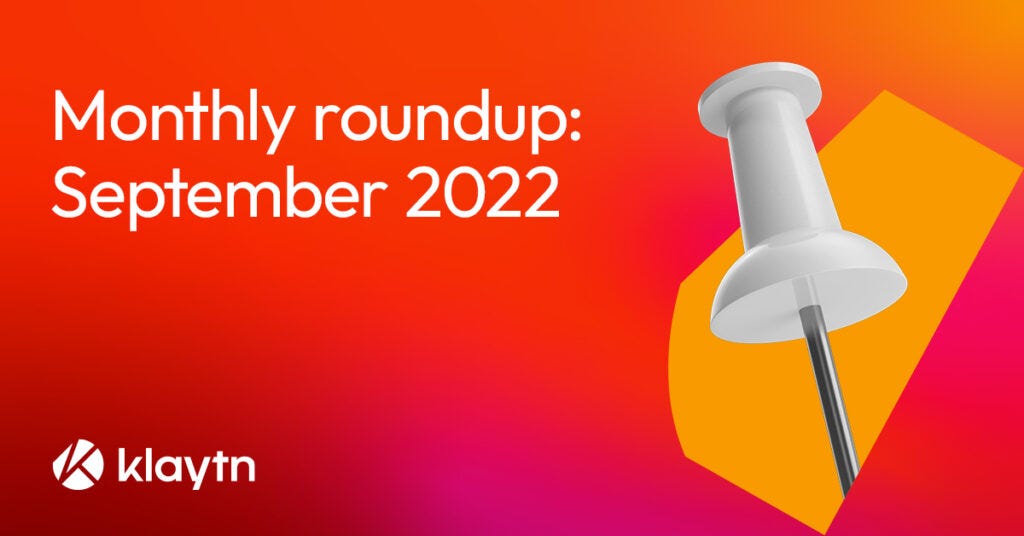 Monthly round-up: September 2022 | by Klaytn | Klaytn | Medium