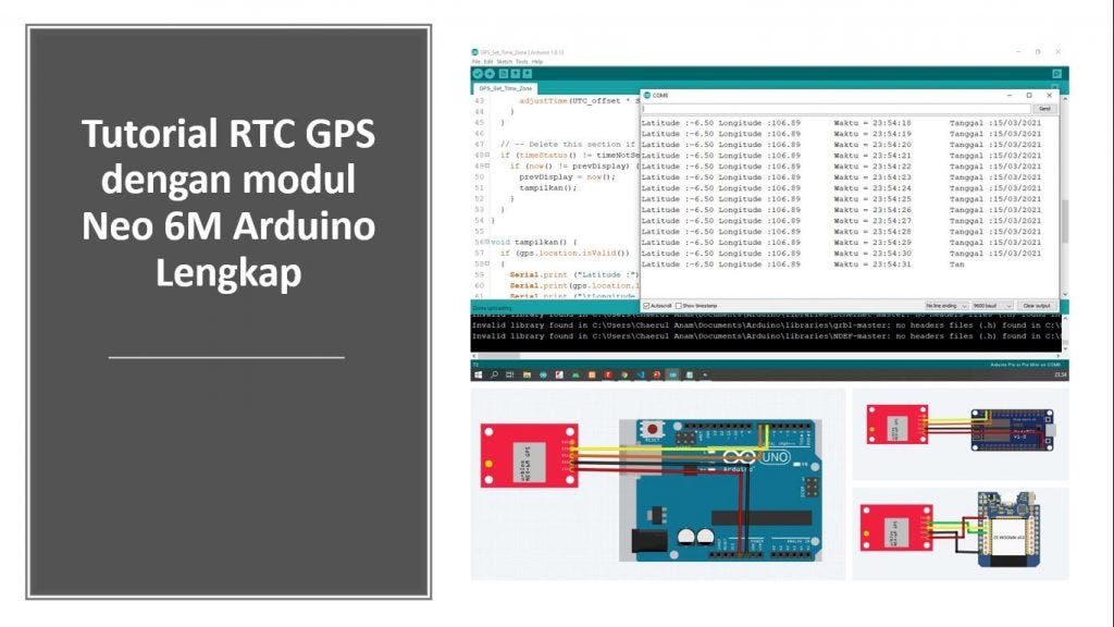Tutorial Arduino Real Time Clock GPS Neo 6M Sesuai Timezone | by Anak Kendali | Medium