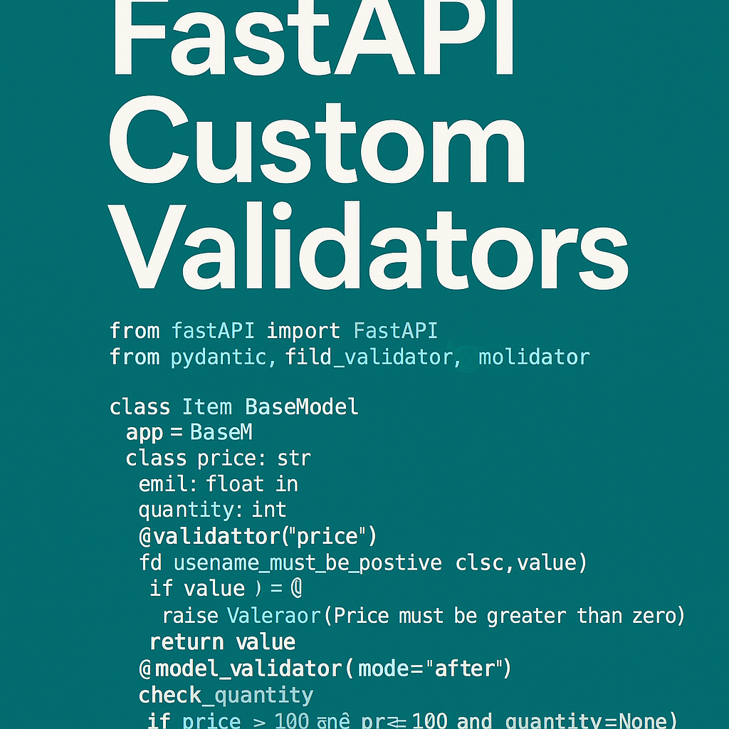 FastAPI Custom Validations Using Pydantic | by Mojtaba (MJ) Michael | Aug, 2025 | Medium
