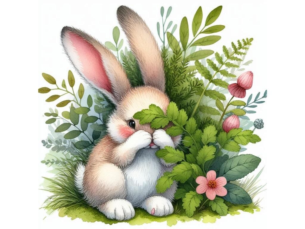 A Rabbit Hiding Behind a Small Bush with Free | by Prismbrush | Aug ...