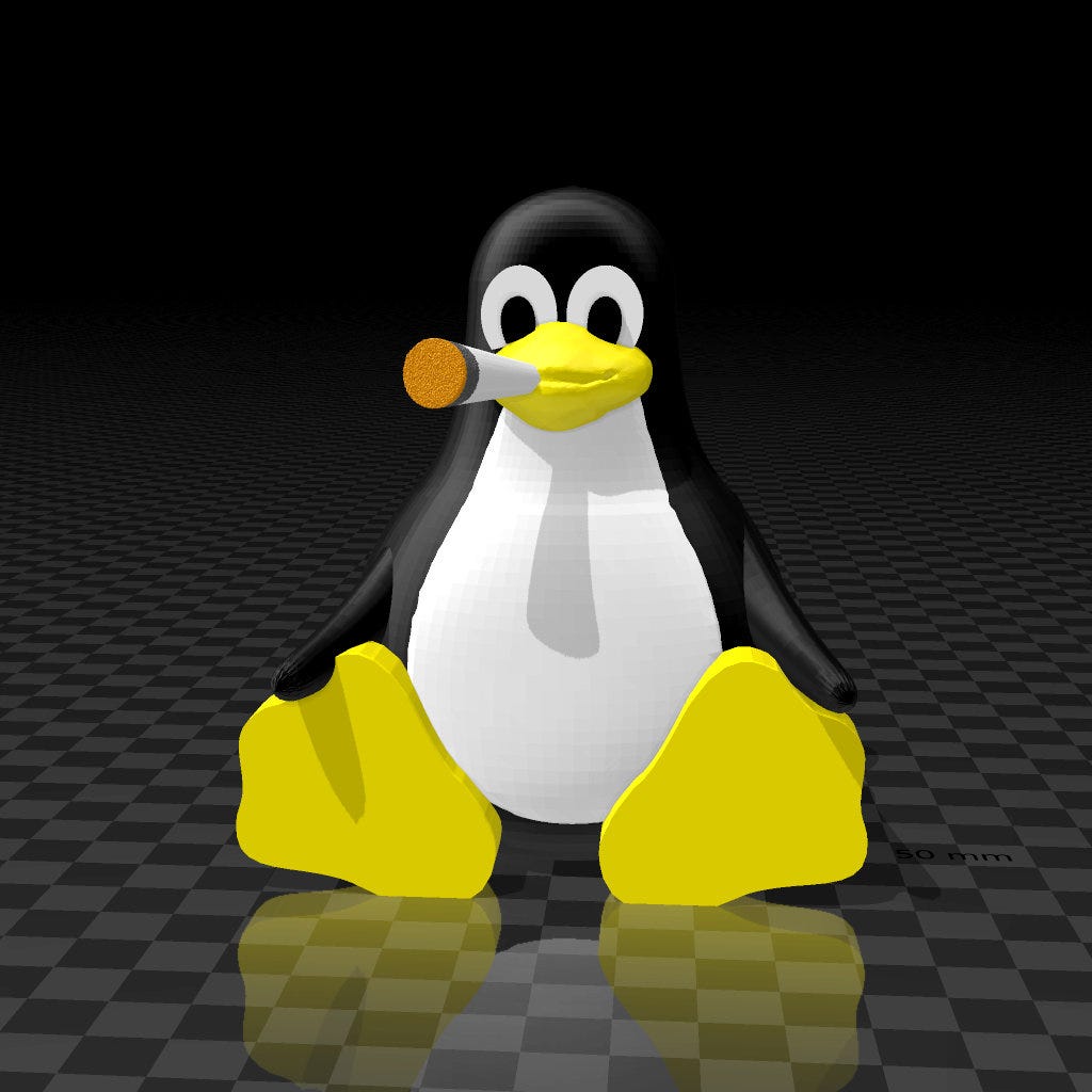 El pinguino de Linux, que por cierto tiene un nombre, no se despierta a ...