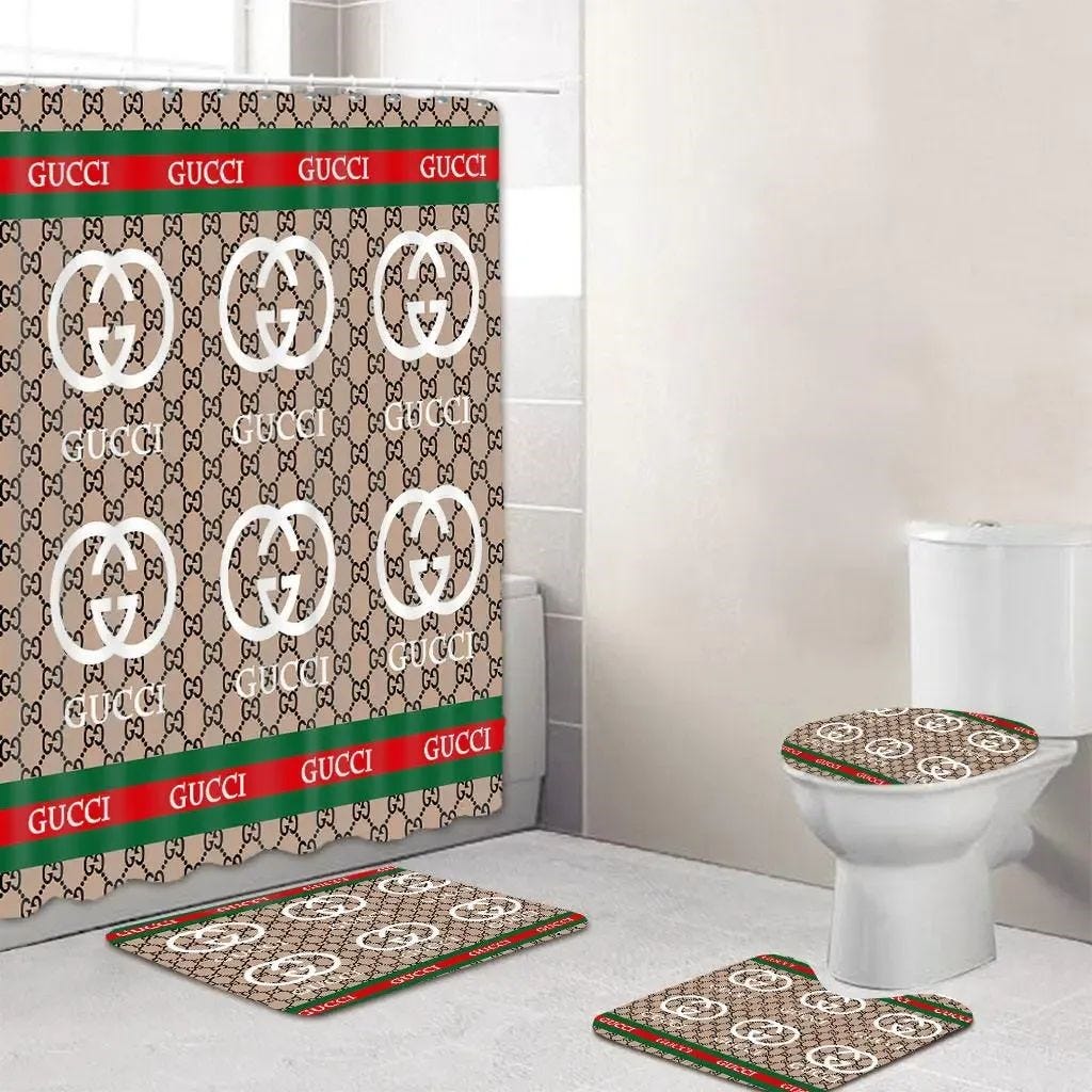 Gucci Italy White Bathroom Set Bath Mat Luxury Fashion Brand Hypebeast ...