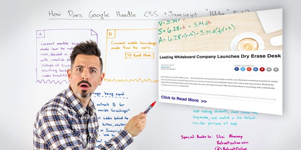 How Does Google Handle CSS + Javascript “Hidden” Text? | by bquellette | Medium