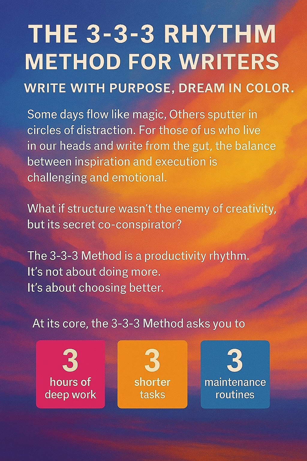 The 3–3–3 Rhythm Method for Writers | by C. L. Nichols, Author | The ...