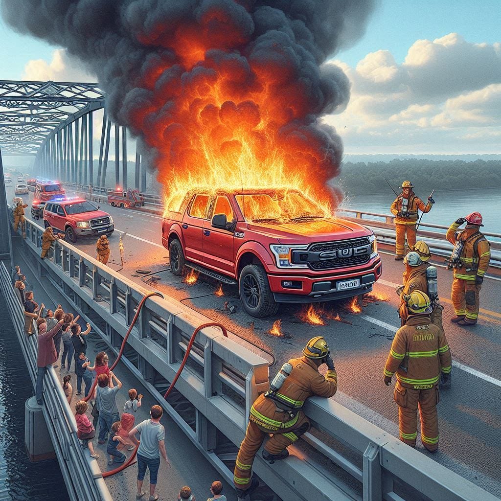 Too Many Cars burning on the bridge | by Taiwo "TeePee" Popoola | Sep ...