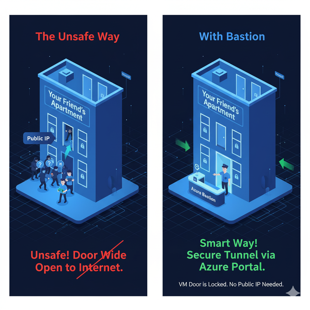 🔐Azure Bastion: How to Safely Enter Your VM Without Opening the Front ...
