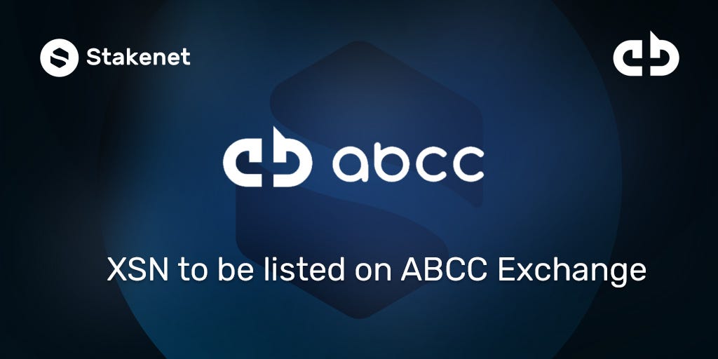 XSN to be listed on ABCC Exchange | by Hydranet Team | Stakenet | Medium