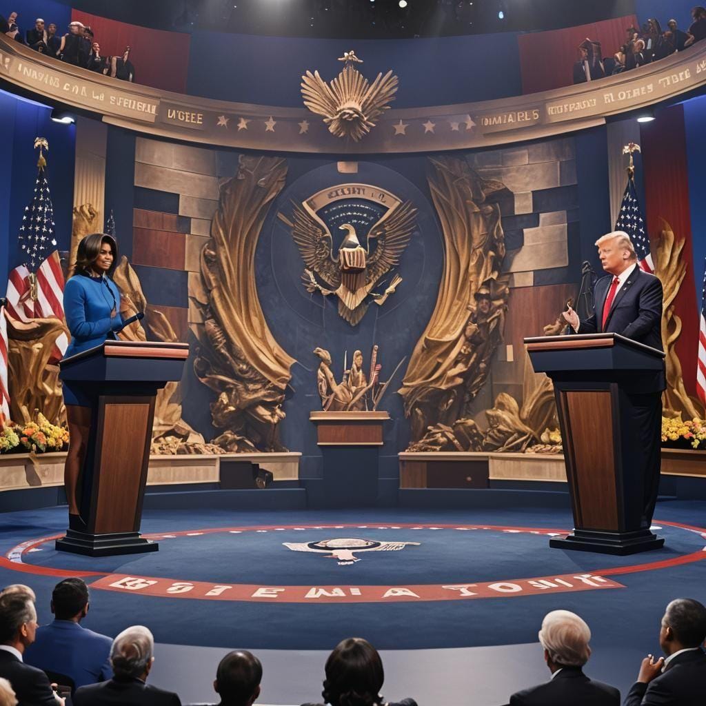 Michelle Obama in a Debate with Donald Trump | by Susan Brearley ...