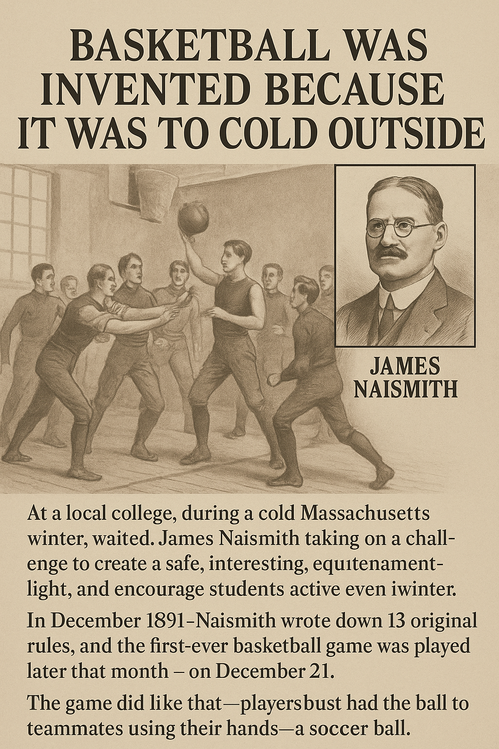 How Basketball Was Invented. Basketball was invented because it was ...