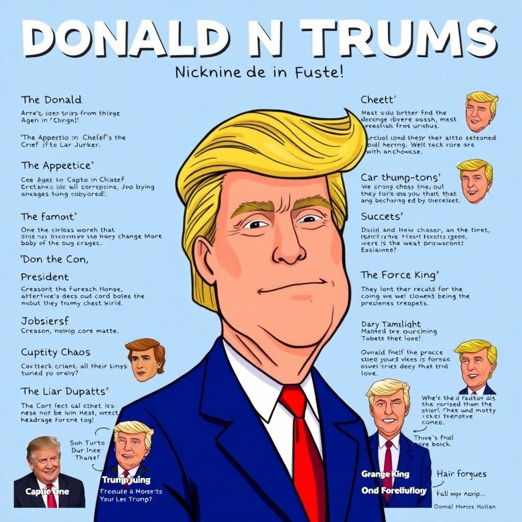 Donald John Trump’s Satirical Names a Comprehensive List with ...