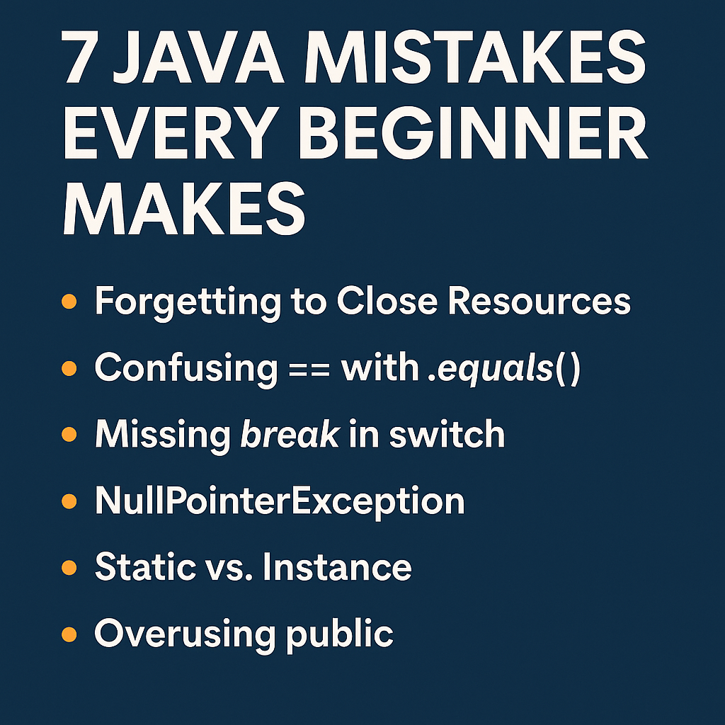 7 Java Mistakes Every Beginner Makes (and How to Fix Them) | by Udbhav | Sep, 2025 | Medium