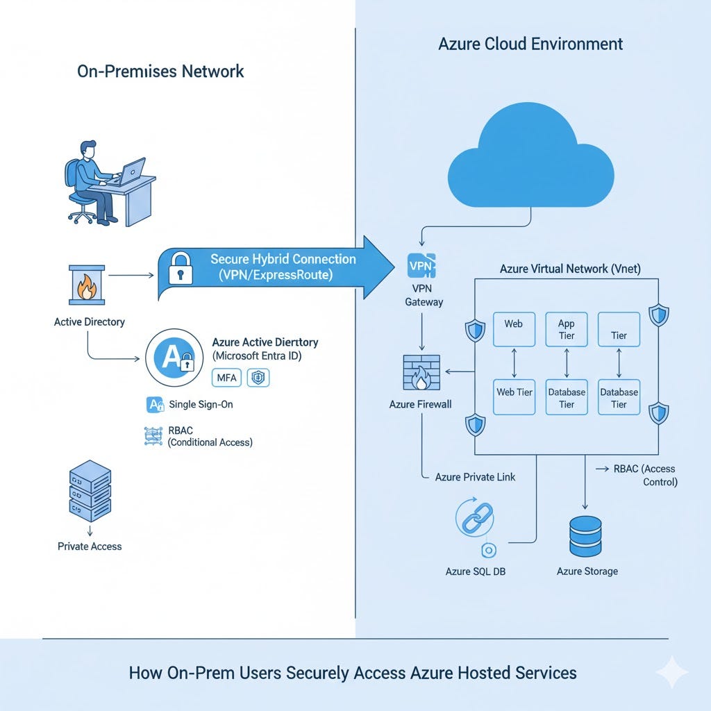 How On-Prem Users Access Azure Hosted Services (VM, Database, App , File-Share) Securily? | by ...