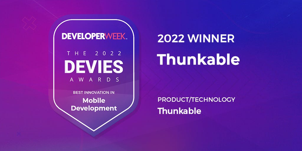 The winner of the 2022 DEVIE for Best Innovation in mobile development ...