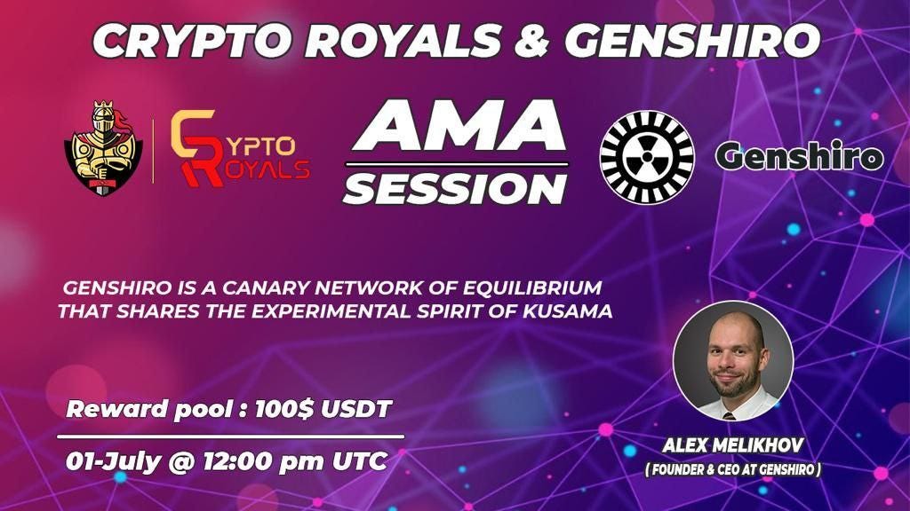 Genshiro AMA recap. Date : 1st july 2021 at 12pm UTC | by CRYPTOROYALS ...