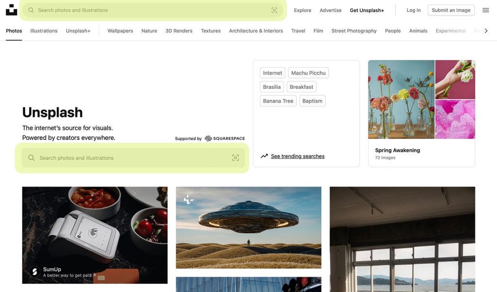 Why Does Unsplash Need Two Search Bars? Let’s Talk About It | by Web ...