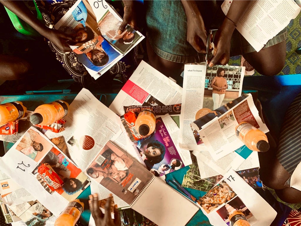 Refugee girls use collages, music, and flowers to help find an end to ...