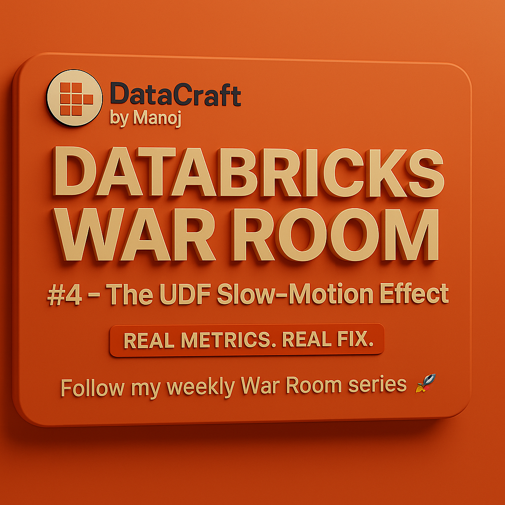 Databricks War Room #4: The UDF Slow-Motion Effect | by MANOJ KUMAR SHARMA | DataCraft by Manoj ...