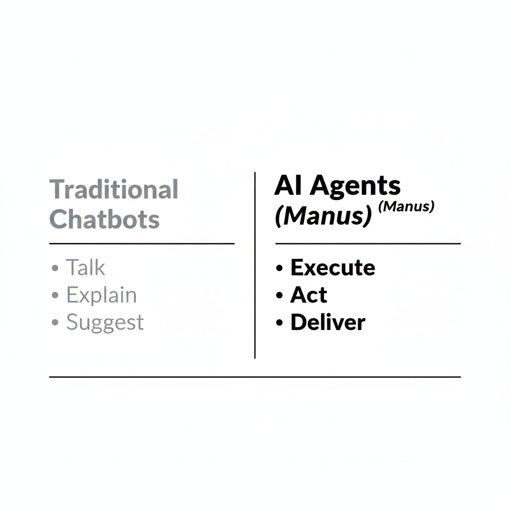 Manus vs Traditional Chatbots: Execution vs Conversation | by Shauvik ...