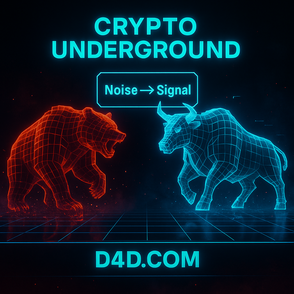 Noise → Signal, For Real. D4D.COM · CRYPTO UNDERGROUND | by Crypto Underground - D4D.com | Sep ...