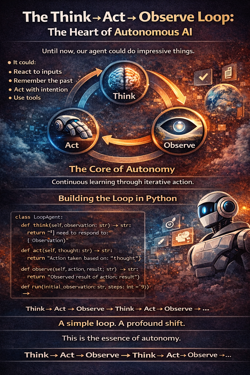 The Think → Act → Observe Loop: The Heart of Autonomous AI — Part 6 ...