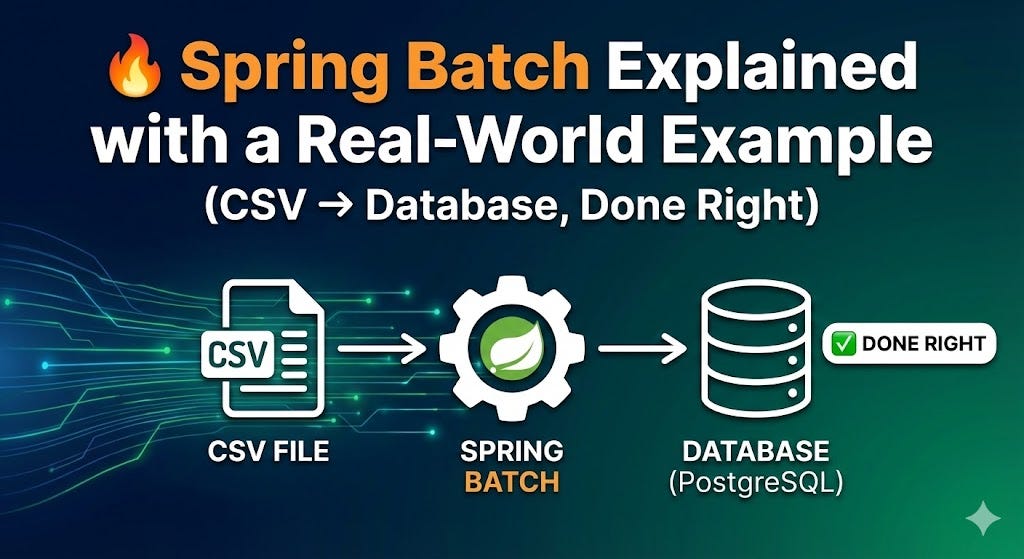 🔥 Spring Batch Explained with a Real-World Example (CSV → Database, Done Right) | by CodeTalks ...