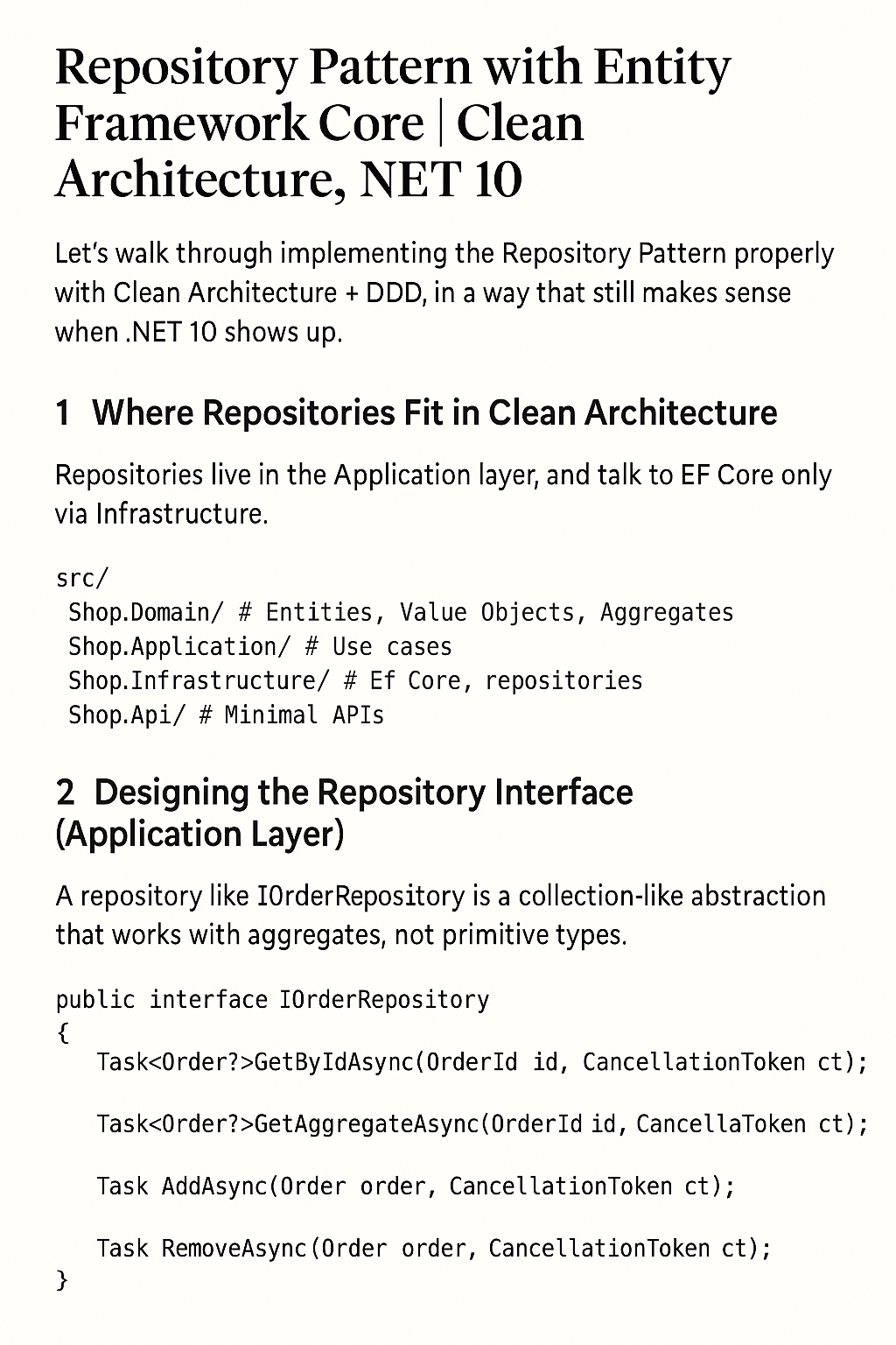 Repository Pattern With Entity Framework Core | Clean Architecture, .NET 10 | by Michael Maurice ...