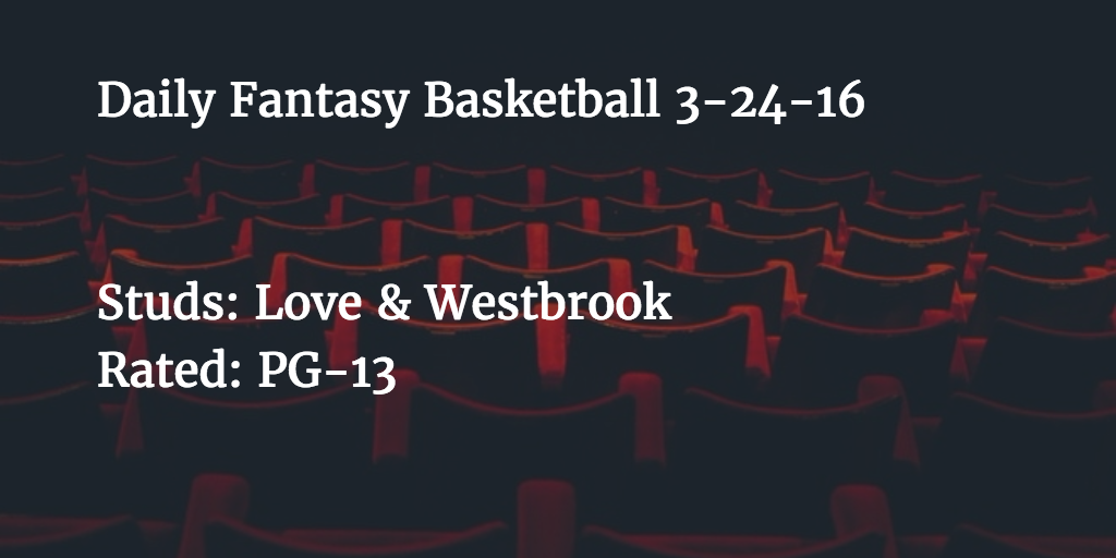 Daily Fantasy Basketball: Studs/Duds/Sleepers for 3/24/16 | by Ray ...