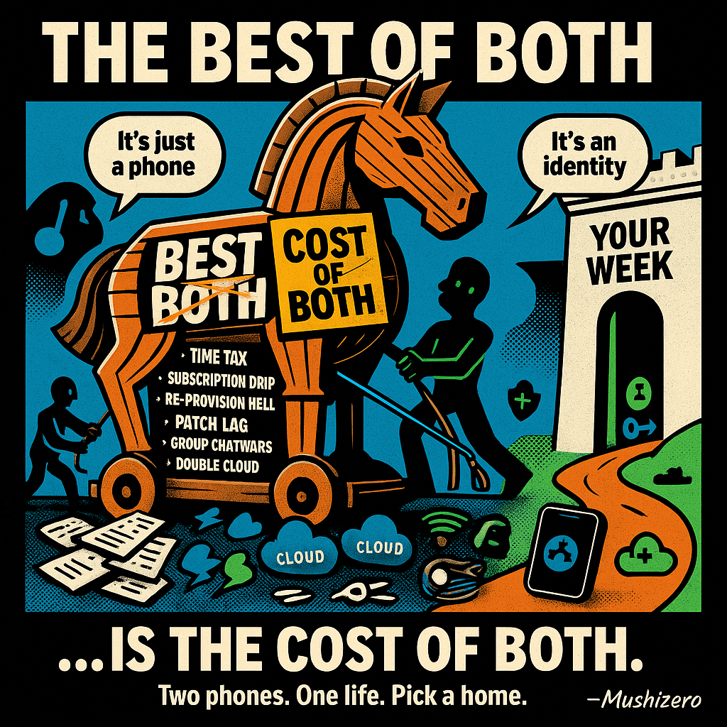 Two phones. Two ecosystems. On paper: optionality. In practice ...