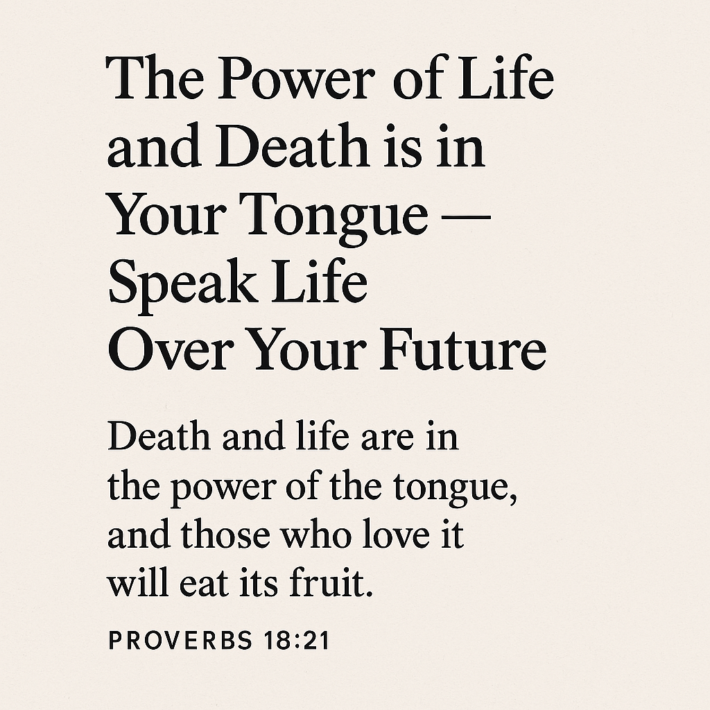 The Power of Life and Death is in Your Tongue — Speak Life Over Your ...