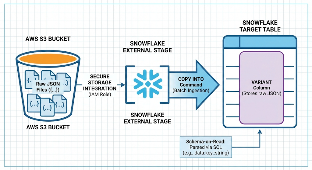 Mastering JSON Ingestion using Snowflake’s COPY INTO | by meghaaa | Medium