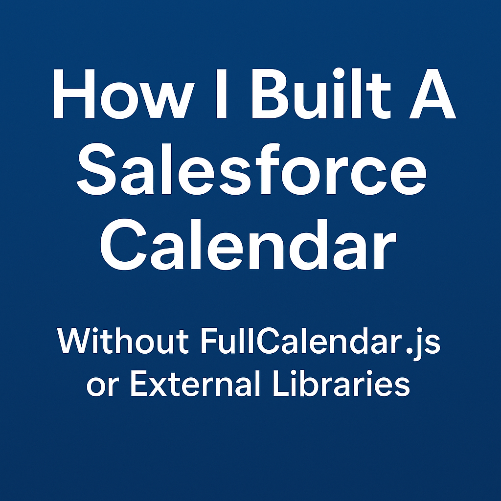 How I Built a Full LWC Salesforce Calendar Without FullCalendar.js, Static Resources, or ...