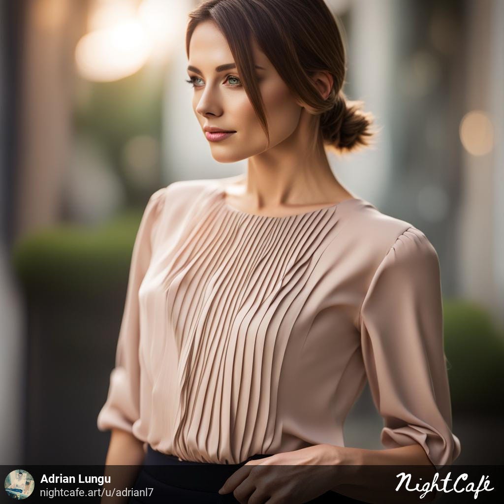 The Charm of Pleated Blouses: Texture and Elegance in Every Fold | by Adrian Lungu | Medium