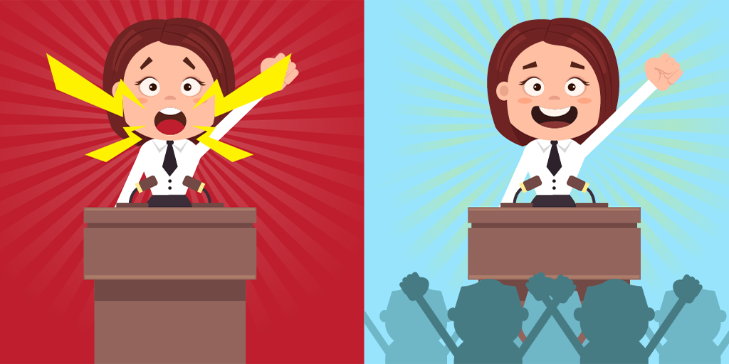 When presenting, changing your voice over a period of time is important ...