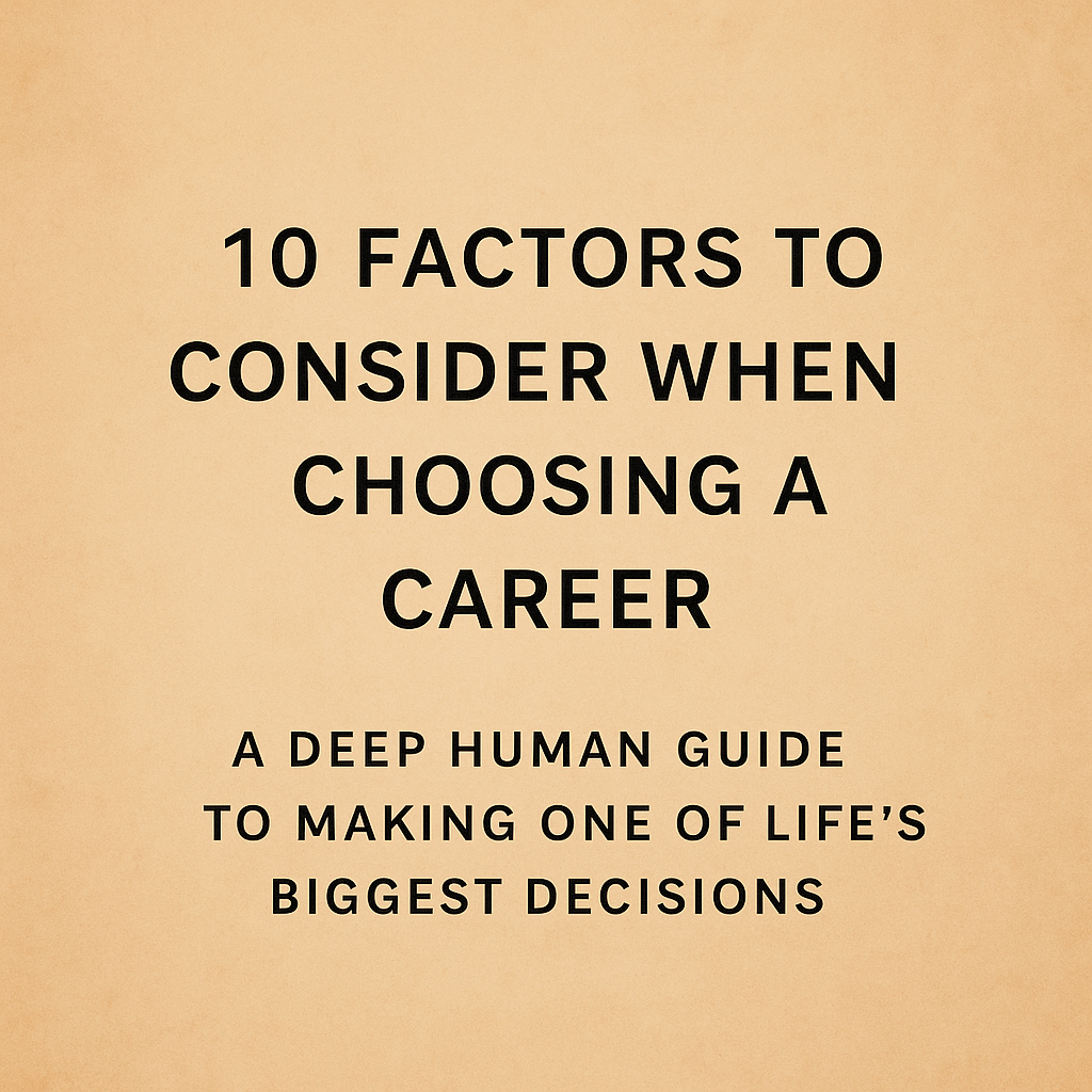 10 Factors To Consider Before Choosing A Career Path — A Deeply Human ...