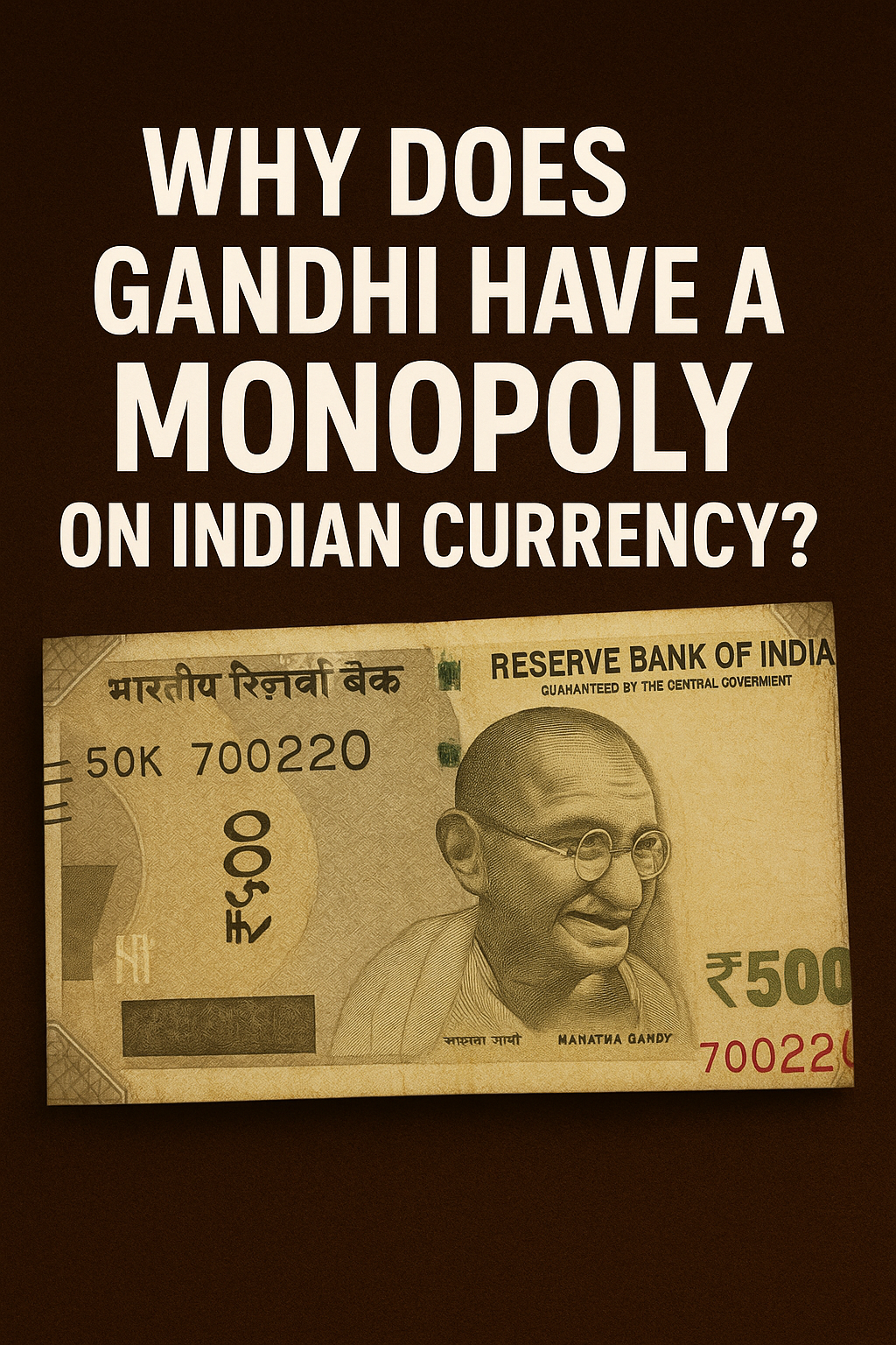 Why Does Gandhi Have a Monopoly on Indian Currency? | by Bob ...