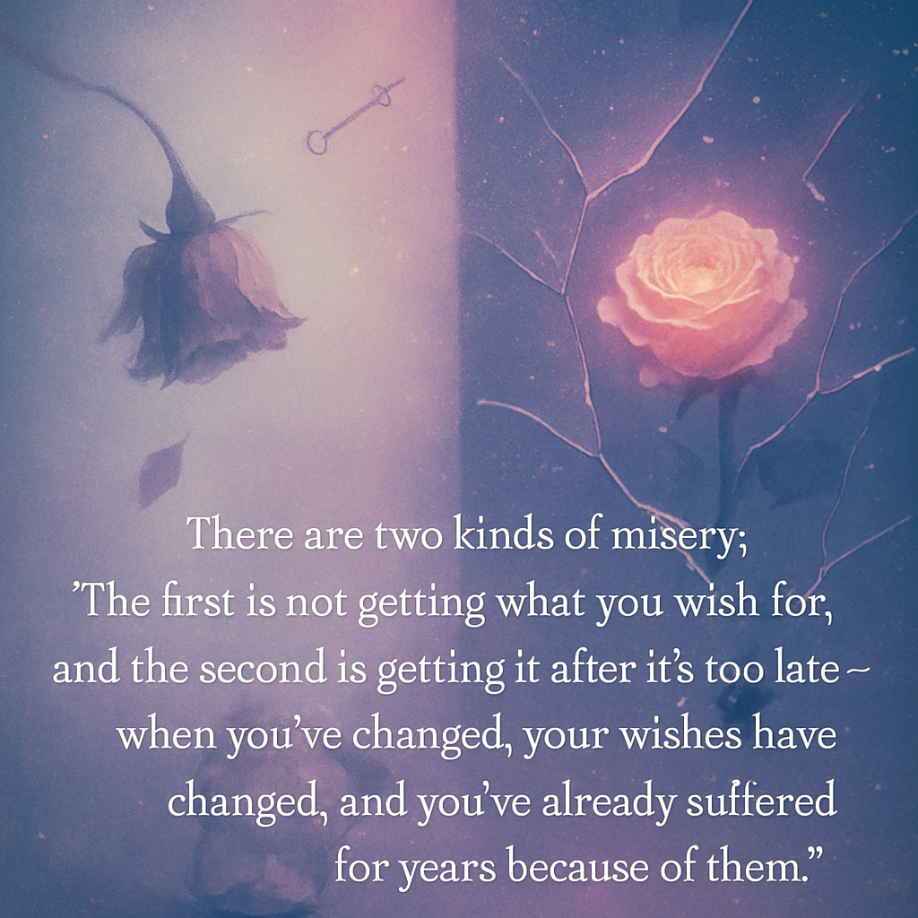 There are two kinds of misery: The first is not getting what you wish ...