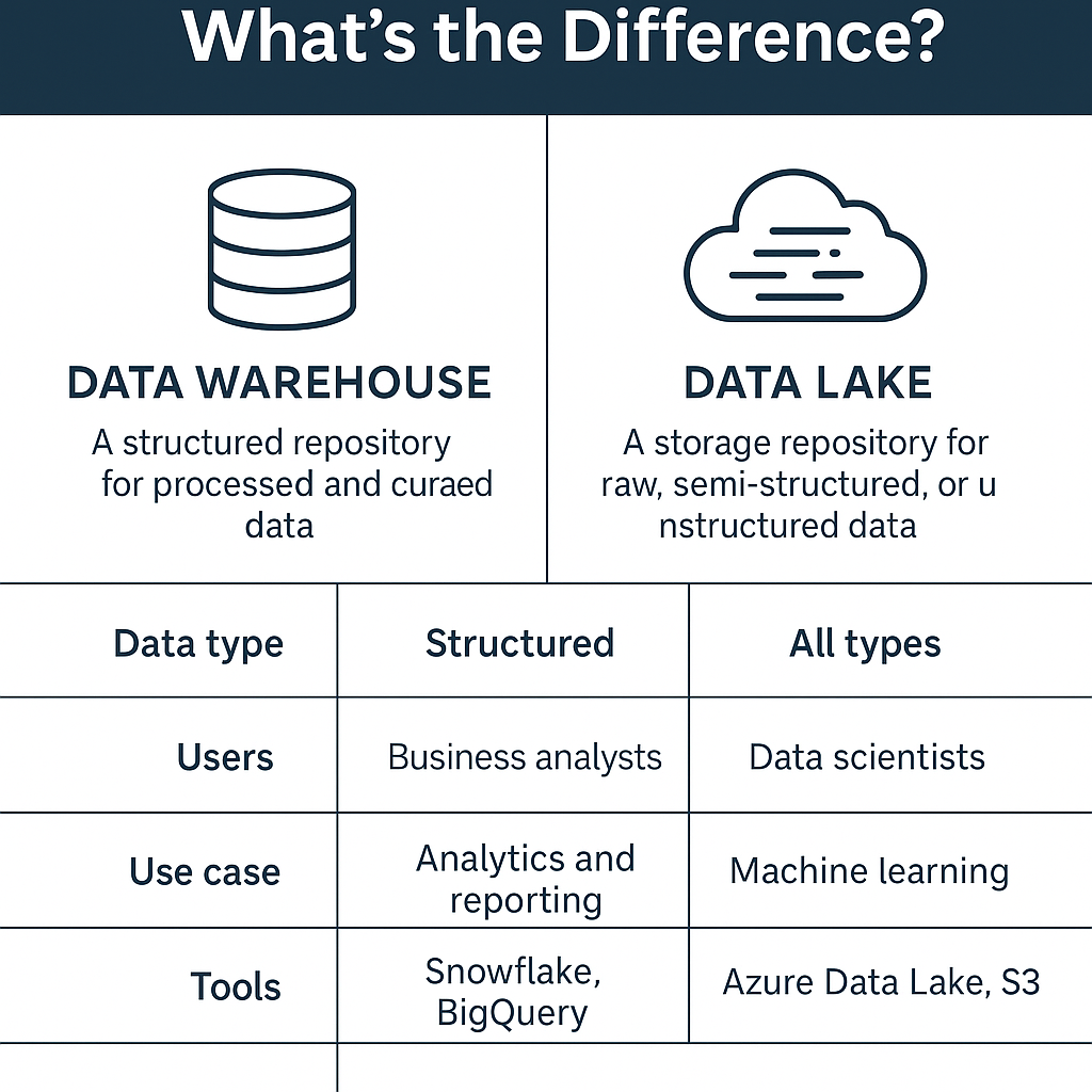 🧠 Data Warehouse vs. Data Lake: What’s the Difference & When to Use ...