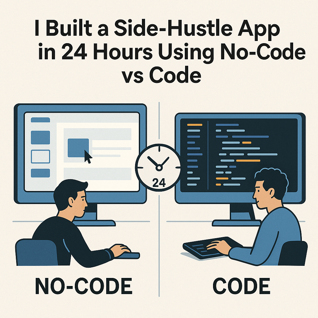 I Built a Side-Hustle App in 24 Hours Using No-Code vs Code: Here’s ...