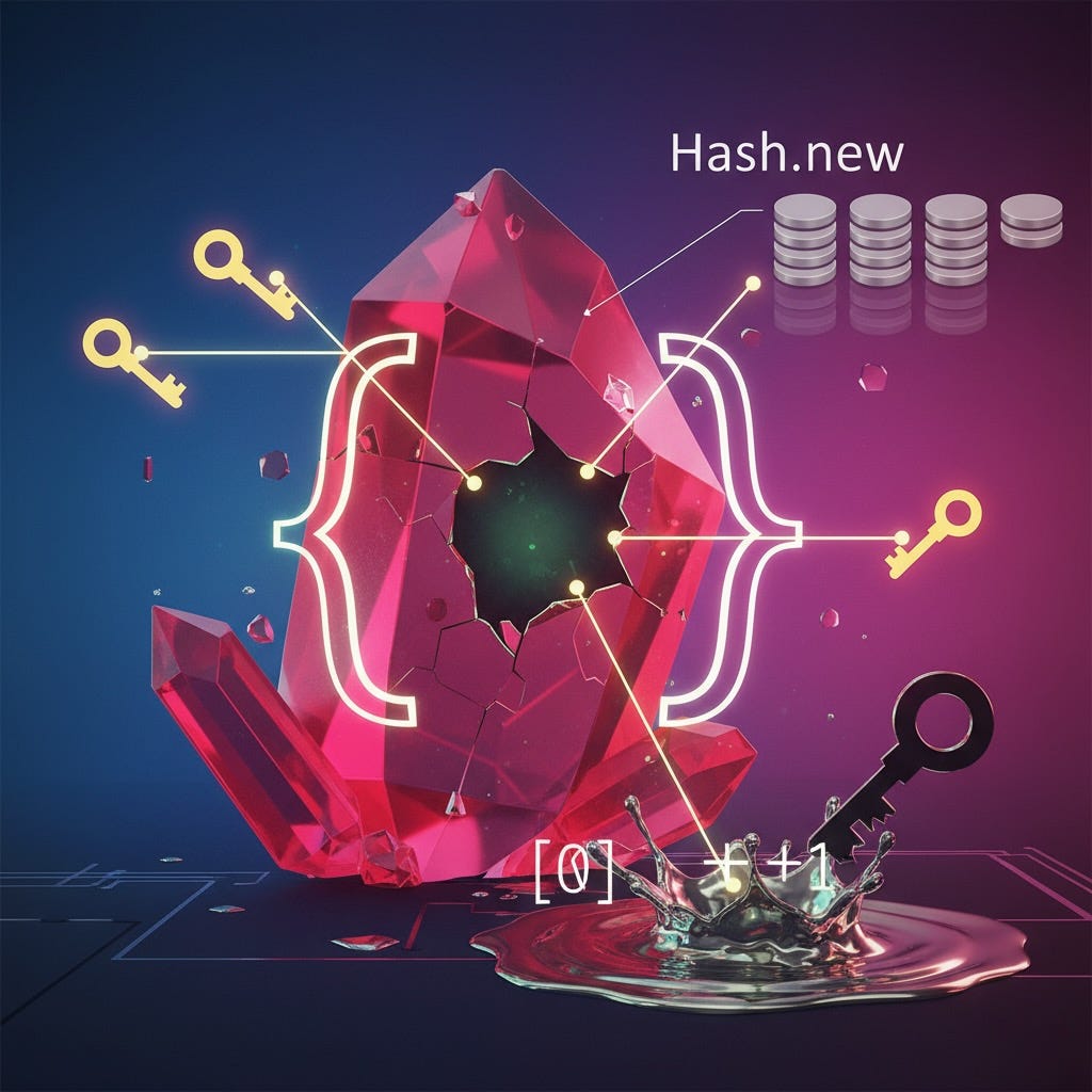 Hash Defaults in Ruby: The Subtle Art of Missing Keys | by Marco Mastrodonato | Nov, 2025 | Medium