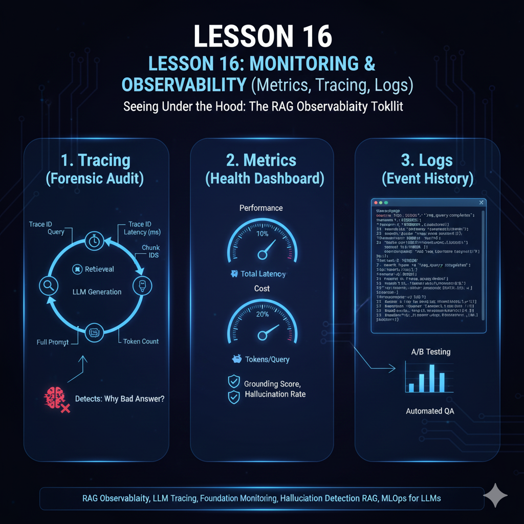Lesson 16: Monitoring & Observability (Tracing, Metrics, Logs) | by ...