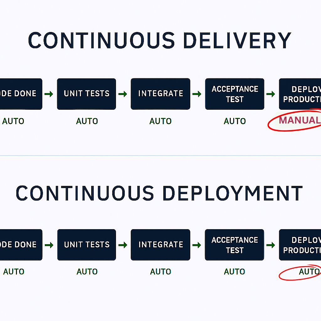 Continuous Delivery vs. Continuous Deployment: The Final Gate of Automation | by Vanshaj Bajaj ...