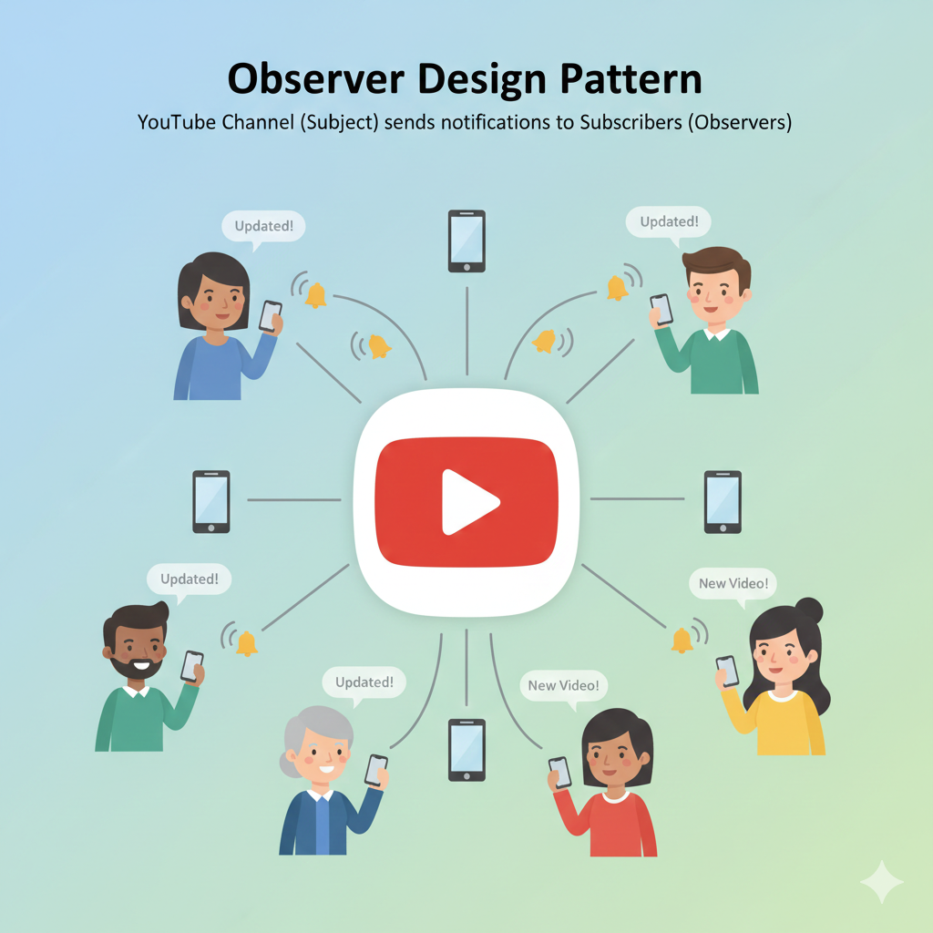 Observer Design Pattern — Explained with a YouTube Channel Example (Beginner to Advanced) | by ...
