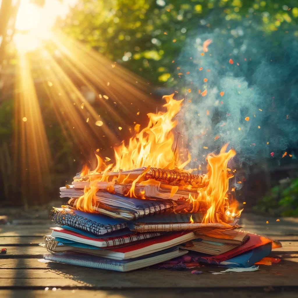 Why I Burned All of My Journals. Let’s leave behind what joy we can ...