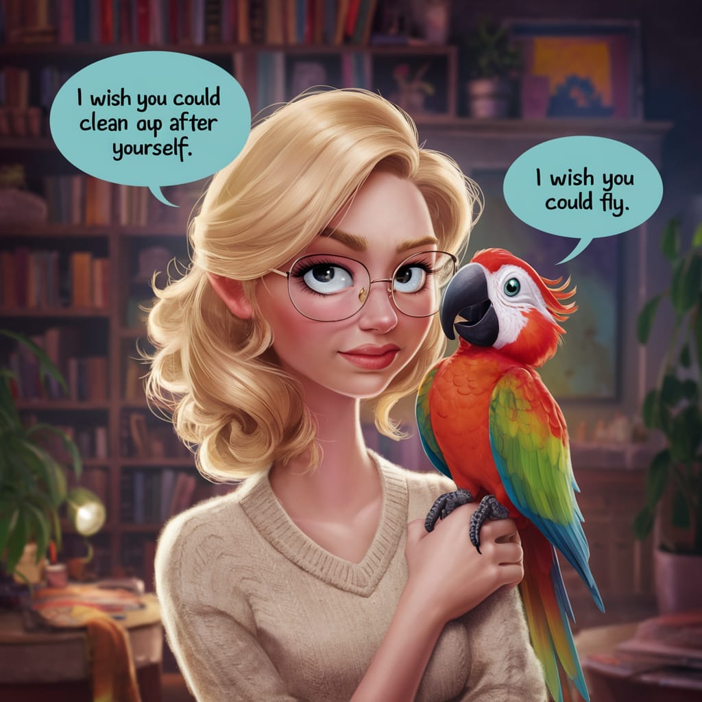 A Girl and Her Parrot - The Daily Cuppa - Medium